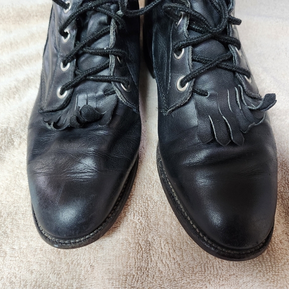Justin Boots | Shoes | Vintage Justin Boots Black Leather Boots | Poshmark